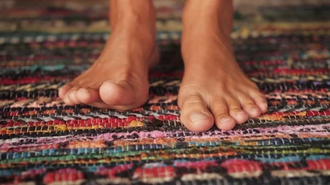 Close-up of female feet moving toes. Bar... | Stock Video | Pond5