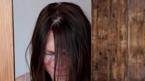 close-up of female tear-stained face, be... | Stock Video | Pond5