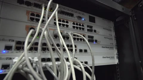 Close up fiber optic in server room. Net... | Stock Video | Pond5