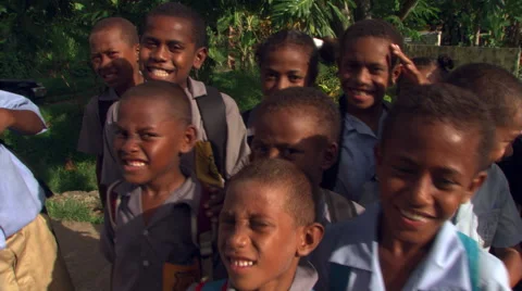 Close-up of Fijian children laughing and... | Stock Video | Pond5