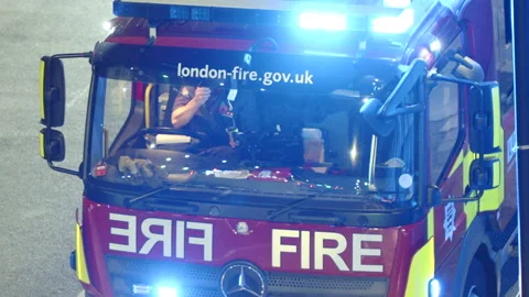 Close up of a fire engine with flashing ... | Stock Video | Pond5