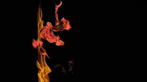 Close Fire Flames Igniting And Burning, ... | Stock Video | Pond5