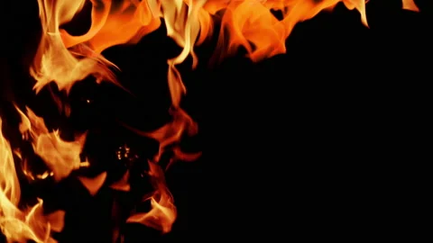 Close Fire Flames Igniting And Burning, ... | Stock Video | Pond5