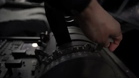 Close up of a flap handle in the cockpit... | Stock Video | Pond5