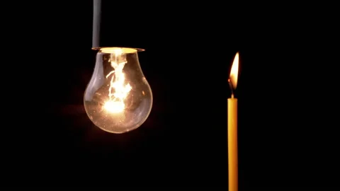 Close up, Flickering Lamp in a Dark Room... | Stock Video | Pond5