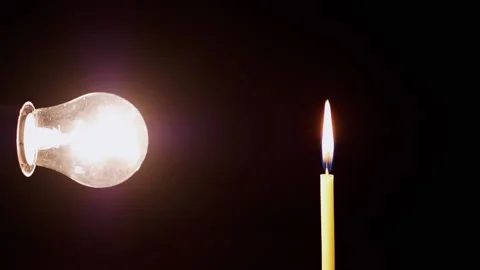 Close up, Flickering Lamp in a Dark Room... | Stock Video | Pond5