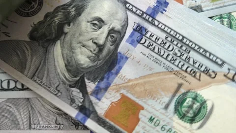 Close-up flipping through stack of U.S. ... | Stock Video | Pond5