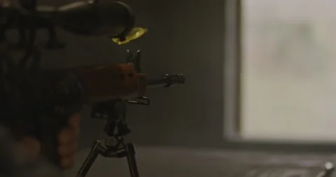 Close up of FN FAL combat rifle firing i... | Stock Video | Pond5