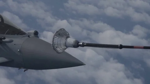 Close up footage of RAF Typhoon during a... | Stock Video | Pond5