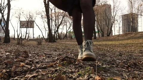 Close up footsteps, walking female legs ... | Stock Video | Pond5