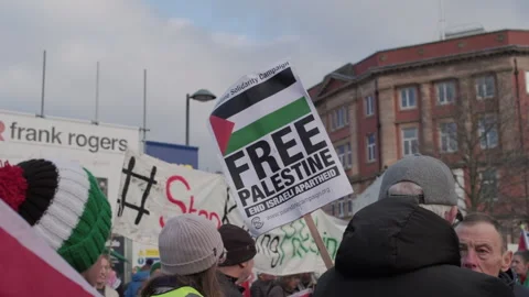 Close up of "Free Palestine" sign at Liv... | Stock Video | Pond5