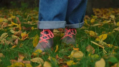 Close-up front view female feet on green... | Stock Video | Pond5