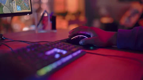 Close Up Gamer Playing Video Game at Hom... | Stock Video | Pond5