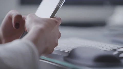 Close of a Girl Scrolling Through Her Ph... | Stock Video | Pond5