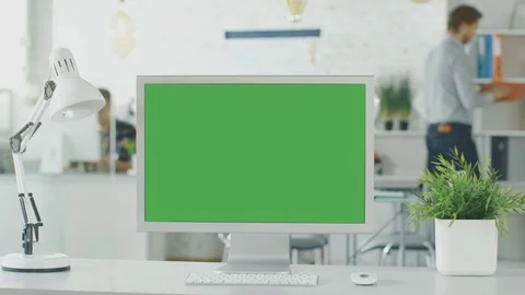 Computer Green Screen Stock Video Footage | Royalty Free Computer Green ...