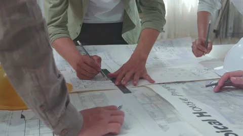Close Up Of Group Of Asian Engineers Hel... | Stock Video | Pond5