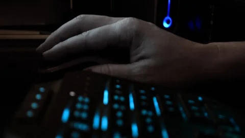 Close up on the hand of a hacker using a... | Stock Video | Pond5