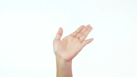 Close up of Hand waving goodbye gestures... | Stock Video | Pond5