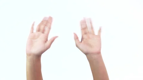 Close up of Hand waving goodbye gestures... | Stock Video | Pond5
