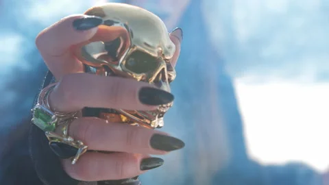 Close-up of hand witches on a cane with ... | Stock Video | Pond5