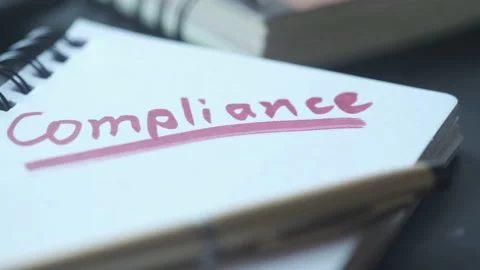 close up of hand written Compliance text... | Stock Video | Pond5
