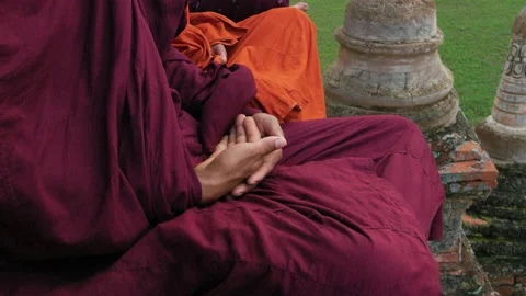 Close up on hands: Authentic real monks ... | Stock Video | Pond5