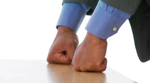 Banging Fist On Table Stock Footage ~ Royalty Free Stock Videos | Pond5