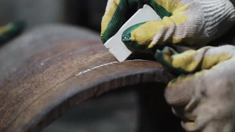 Close-up of hands drawing with chalk on ... | Stock Video | Pond5