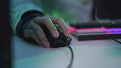 Close-up on the Hands of the Girl Gamer ... | Stock Video | Pond5