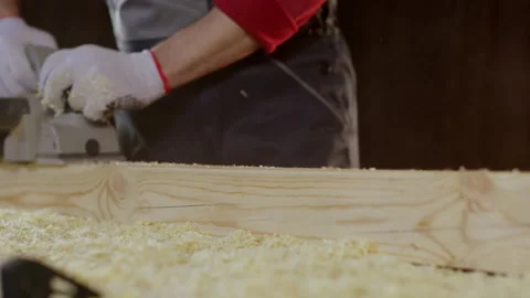 Close-up hands of joiner using electric ... | Stock Video | Pond5