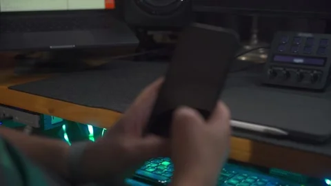 A close up of hands scrolling on a mobil... | Stock Video | Pond5