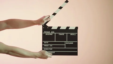 Close up of hands using black film clapp... | Stock Video | Pond5