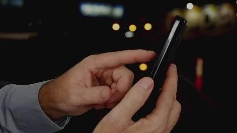 Close Up Hands Using Cell Touch Screen N... | Stock Video | Pond5