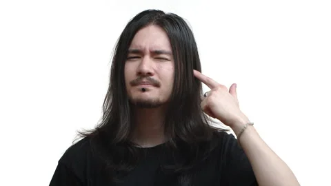 Close-up of handsome young rocker, guy w... | Stock Video | Pond5