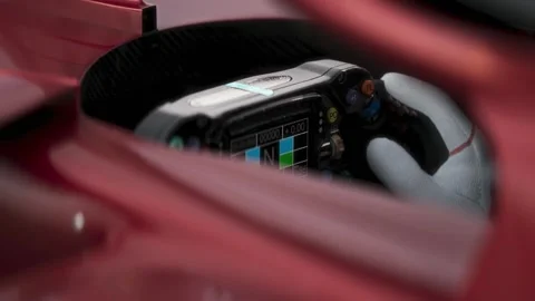 CLOSE-UP High-tech racing cockpit showin... | Stock Video | Pond5