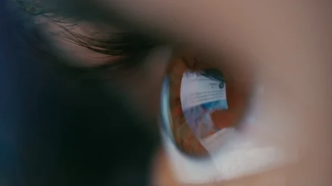 Close Up of Human Eye Focus on Smartphon... | Stock Video | Pond5