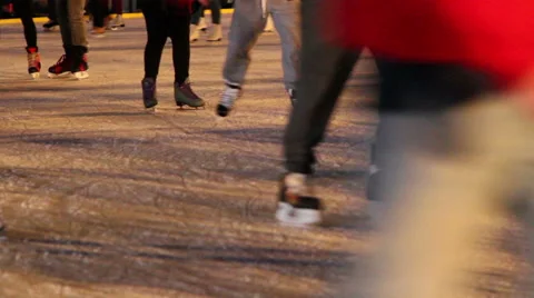 Close up of ice skaters Front view | Stock Video | Pond5