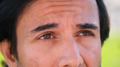 Close up of Indian man eyes confused, fr... | Stock Video | Pond5