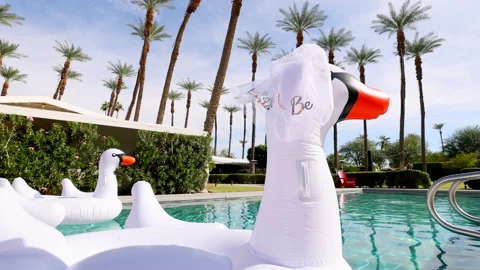 Close-up of inflatable swan swim ring fo... | Stock Video | Pond5