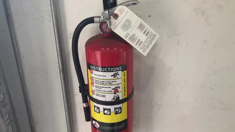 Close Up Of Instructions on a Fire Extin... | Stock Video | Pond5