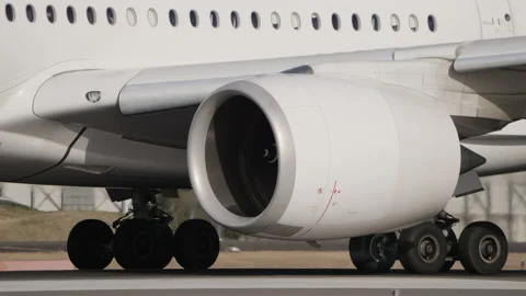 Close Up Jet Engine, Airbus A350 Passeng... | Stock Video | Pond5