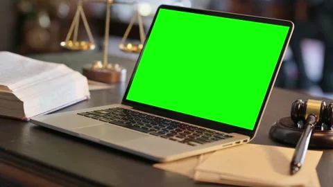 Close up of Laptop with Green Screen in ... | Stock Video | Pond5