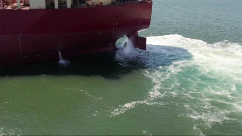 Close up of Large propeller and rudder o... | Stock Video | Pond5