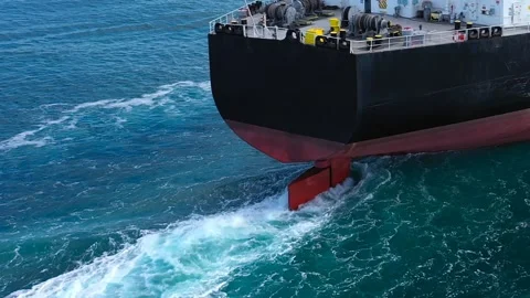 Close up of Large rudder of an oil tanke... | Stock Video | Pond5