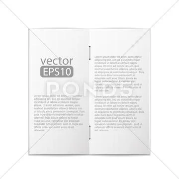 Close up of a leaflet blank white paper on white background: Graphic ...