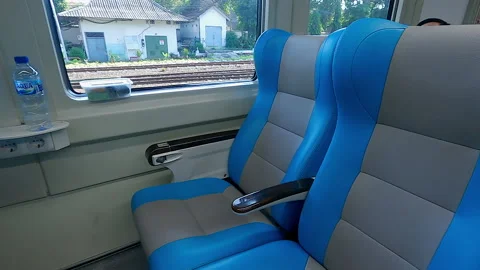 Close up leather seat of Taksaka interci... | Stock Video | Pond5