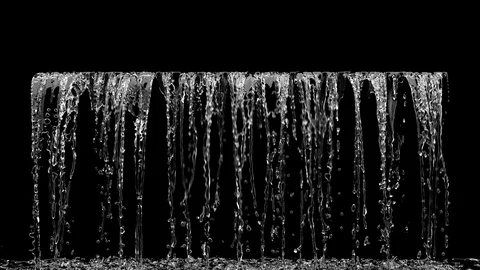 Close up Liquid Waterfall front view on ... | Stock Video | Pond5