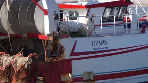 Close Up Of L'Oasis Scallop Trawler Sail... | Stock Video | Pond5