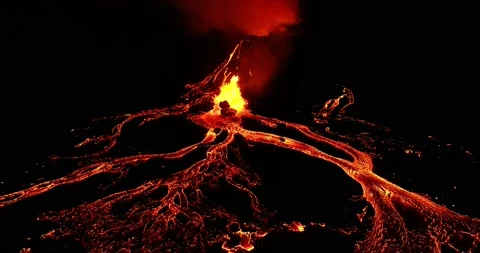 Close look at fagradalsfjall volcano eru... | Stock Video | Pond5