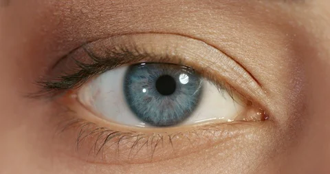 close up macro blue eye opening beautifu... | Stock Video | Pond5
